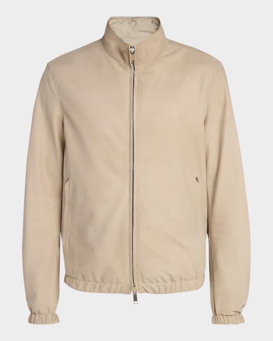 ZEGNA Men's Reversible Nubuck Full-Zip Blouson | Neiman Marcus