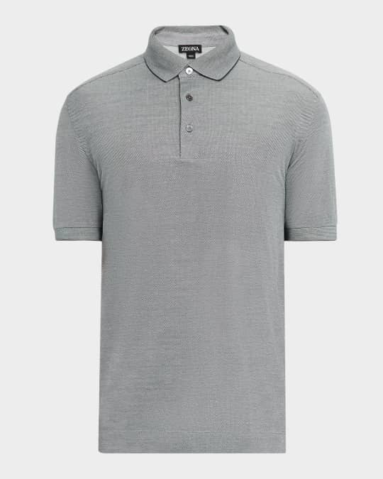 ZEGNA Men's Cotton and Silk Polo Shirt | Neiman Marcus