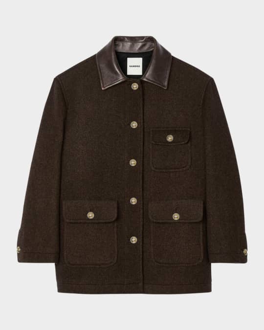 Sandro Owen Tweed Coat | Neiman Marcus