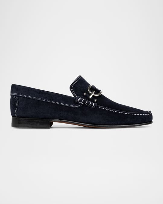 Donald Pliner Men's Dacio Suede Bit Loafers | Neiman Marcus