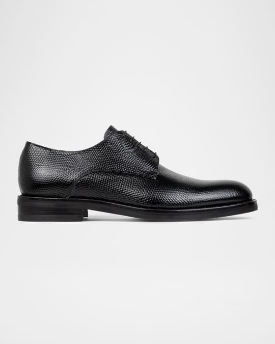 Donald Pliner Men's Russell Lizard-Print Leather Derby Shoes | Neiman ...