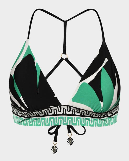 Sunshine 79 Monstera Banded Triangle Bikini Top | Neiman Marcus