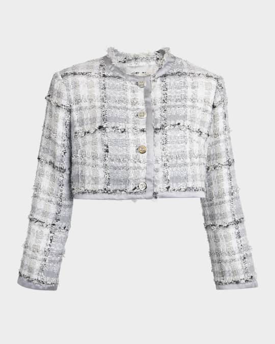 Dolce&Gabbana Rachel Check Eyelash Tweed Crop Jacket | Neiman Marcus