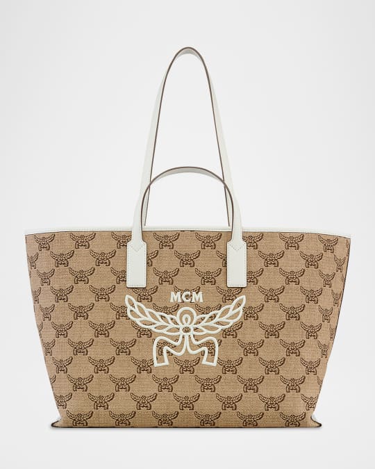 MCM Himmel Medium Visetos Leather Tote Bag | Neiman Marcus