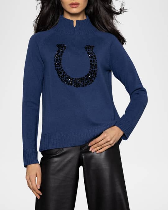 Lisa Todd Lucky U Rhinestone Horseshoe Sweater | Neiman Marcus