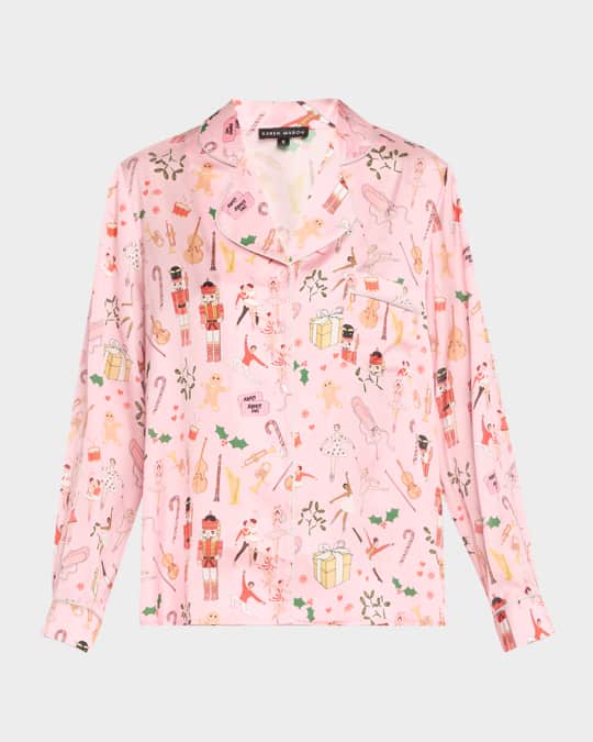 Karen Mabon Nutcracker Ballet Cropped Satin Pajama Set | Neiman Marcus