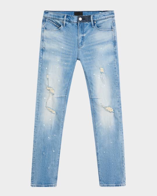 RTA Men's Clayton Painted Skinny Jeans | Neiman Marcus