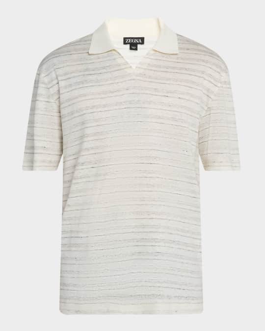 ZEGNA Men's Johnny Collar Multi-Stripe Polo Shirt | Neiman Marcus