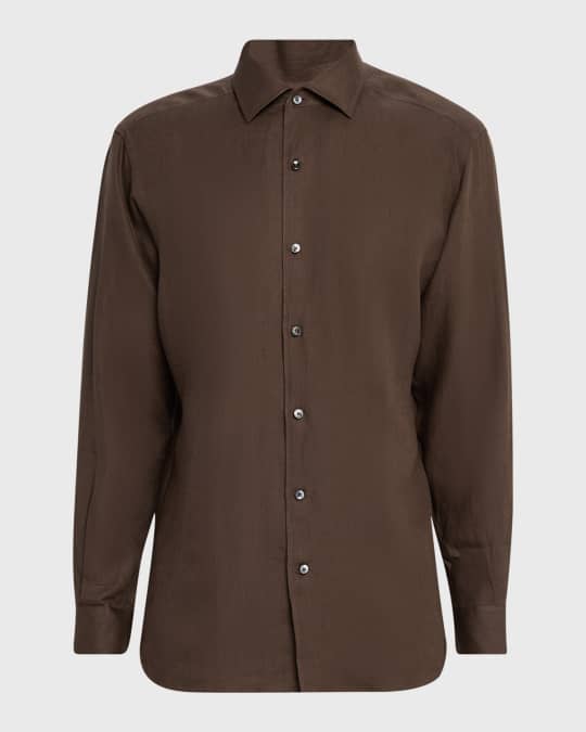 ZEGNA Men's Oasi Lino Sport Shirt | Neiman Marcus