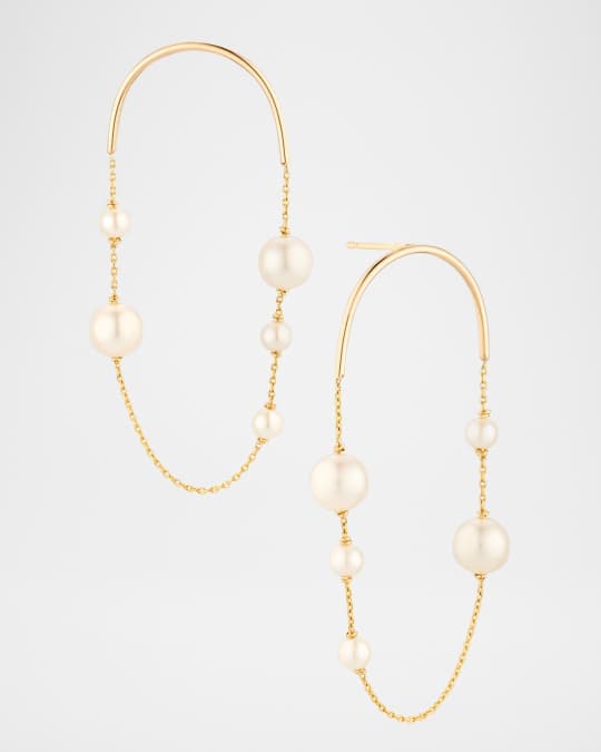 POPPY FINCH Large Arch Earrings with Pearls | Neiman Marcus