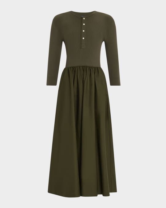 Polo Ralph Lauren Henley-Bodice Maxi Dress | Neiman Marcus