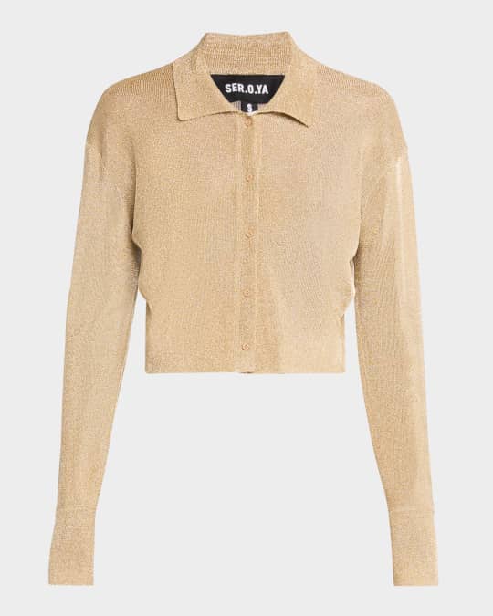 SEROYA Jessa Metallic Knit Top | Neiman Marcus