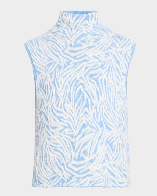 Ramy Brook Bev Animal Jacquard Sweater Vest | Neiman Marcus