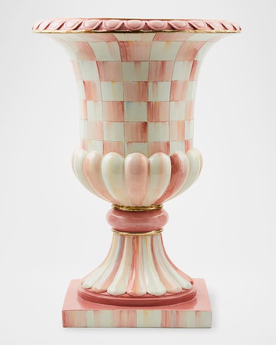 MacKenzie-Childs Rosy Check Pedestal Tabletop Urn | Neiman Marcus