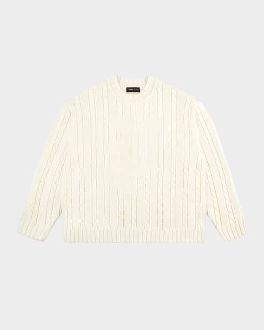 PURPLE Men's Wool Cable Sweater | Neiman Marcus