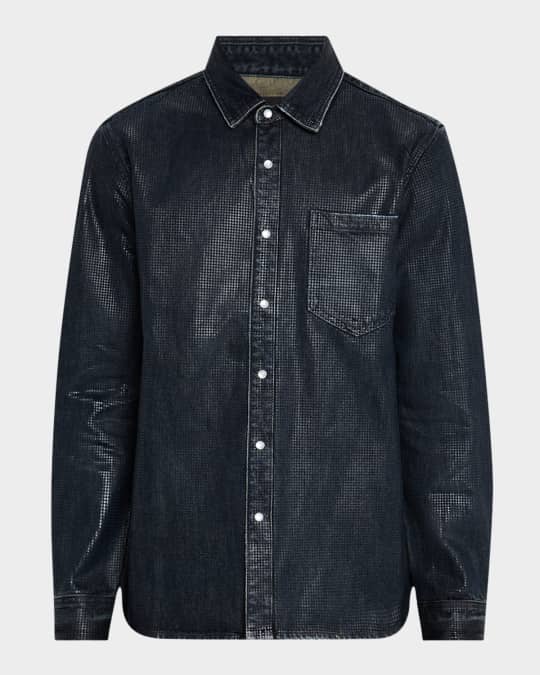 PURPLE Men's Tiled Overlay Overshirt | Neiman Marcus