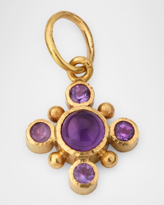 Elizabeth Locke 19K Small Round Amethyst Pendant | Neiman Marcus