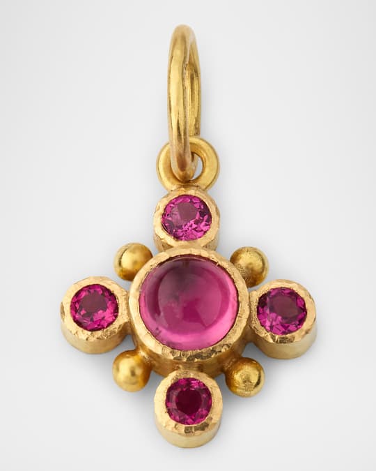 Elizabeth Locke 19K Small Round Pink Tourmaline Pendant | Neiman Marcus