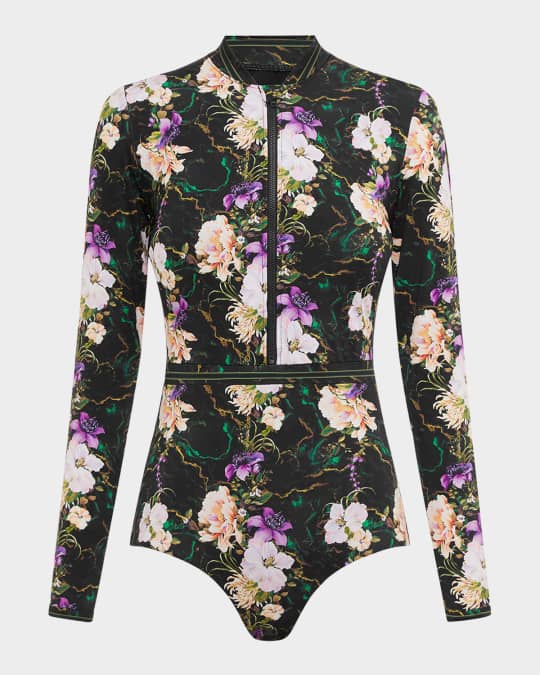 Aqua Blu Australia Carmen Rashguard One-Piece Swimsuit | Neiman Marcus