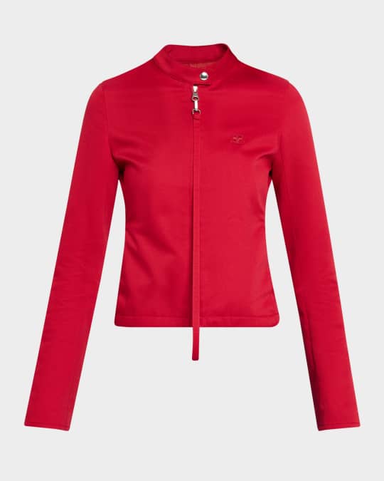 Courreges Zipped Polycotton City Jacket | Neiman Marcus