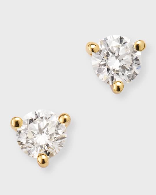 Neiman Marcus Diamonds 18K Yellow Gold Round Diamond Stud Earrings, 0 ...