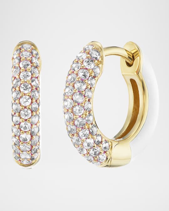 Emily P. Wheeler Baby Duo 18K Yellow Gold and White Enamel Earrings ...