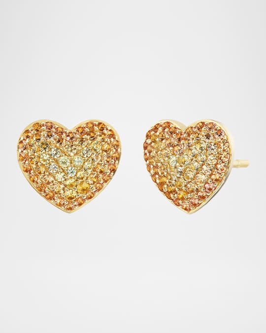 Emily P. Wheeler Lucy Ombré Heart Sapphire Stud Earrings in 18K Yellow ...