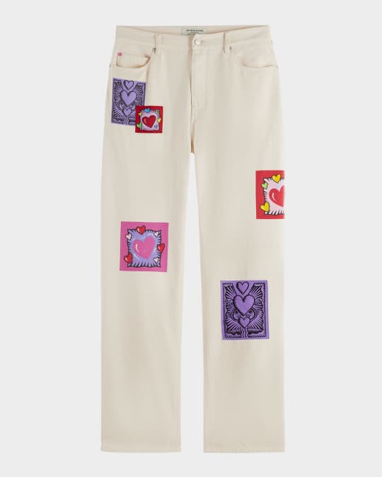 Scotch & Soda x Burton Morris Men's Artwork Jeans | Neiman Marcus