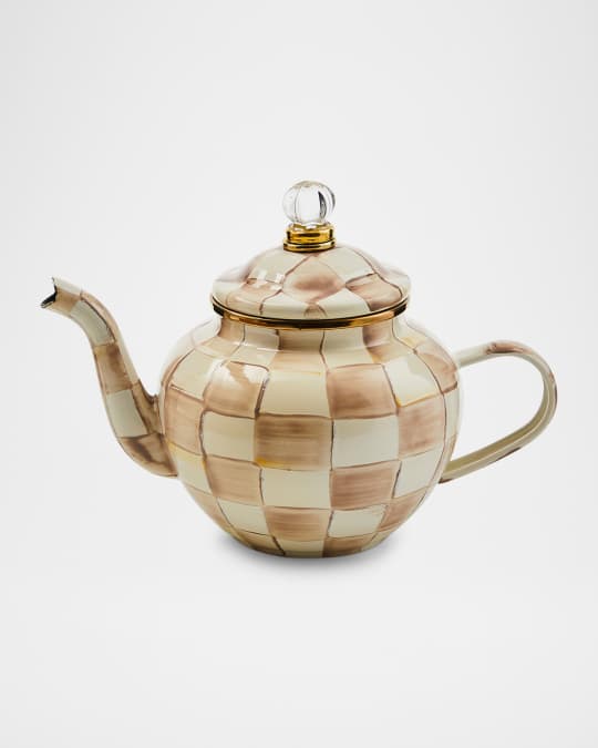 MacKenzie-Childs Mocha Check 4-Cup Teapot | Neiman Marcus