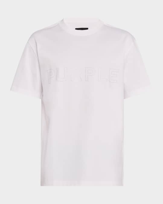 PURPLE Men's Mercerized Crystal Logo T-Shirt | Neiman Marcus