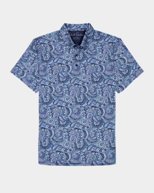 Robert Graham Men's Neris Paisley Knit Polo Shirt | Neiman Marcus