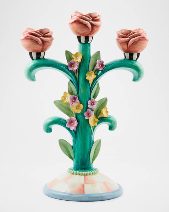 MacKenzie-Childs Rosy Meadow Candelabra | Neiman Marcus