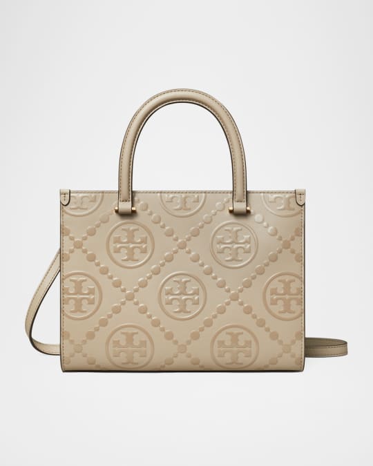 Tory Burch T Monogram Embossed Square Tote Bag | Neiman Marcus