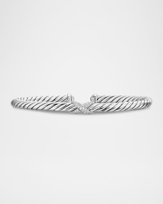 David Yurman Cable Flex Center Station X Bracelet with Diamonds in ...