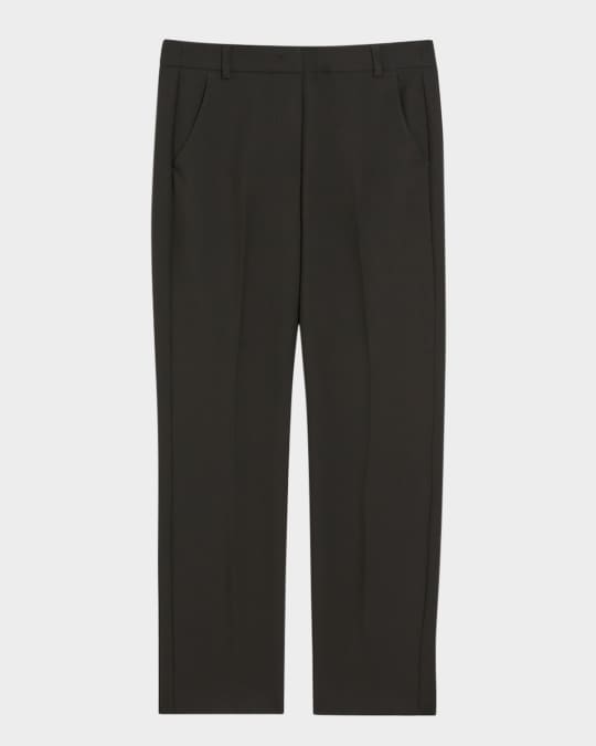 Weekend Max Mara Rana Cropped Double-Faced Canvas Pants | Neiman Marcus