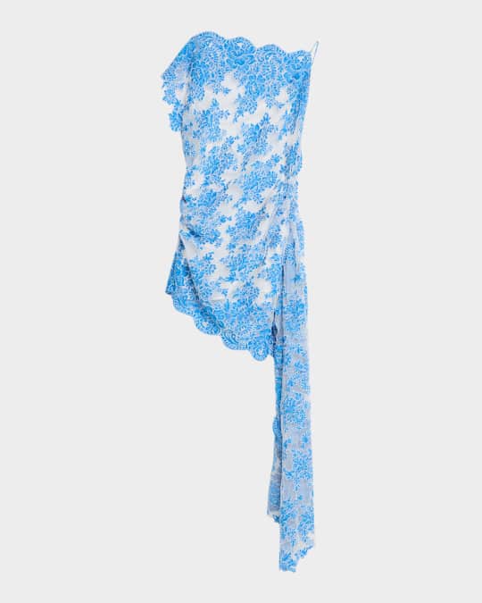 Christopher Esber Asymmetric Floating Lace Backless Mini Dress | Neiman ...