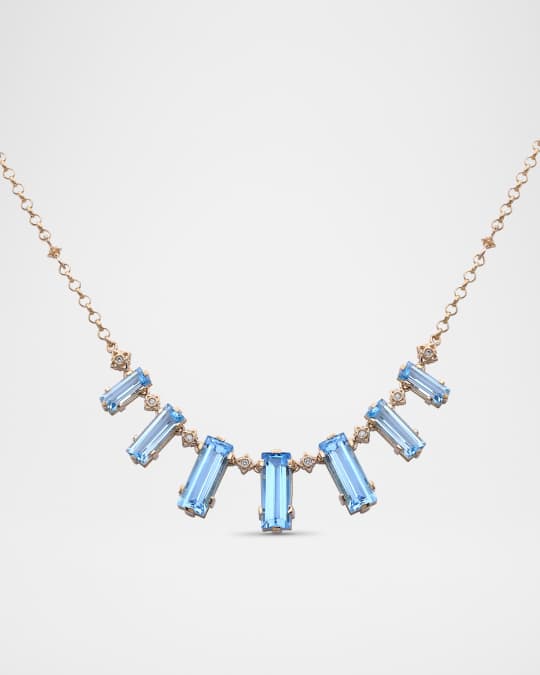 Stephen Dweck 18K Yellow Gold Diamond and Swiss Blue Topaz Statement ...