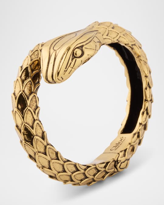 Chloe Snake Brass Bracelet | Neiman Marcus