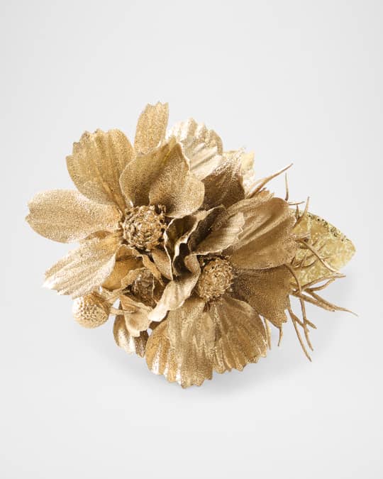 Deborah Rhodes Golden Cosmos Spray Napkin Ring | Neiman Marcus