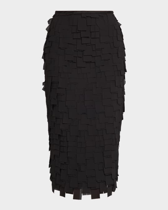 Trina Turk Dita Geometric Fringe Midi Pencil Skirt | Neiman Marcus