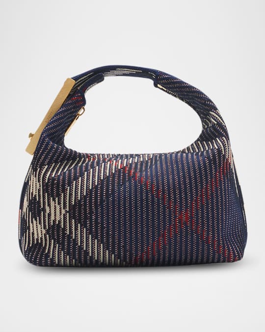 Burberry Peg Clip Check Top-Handle Bag | Neiman Marcus