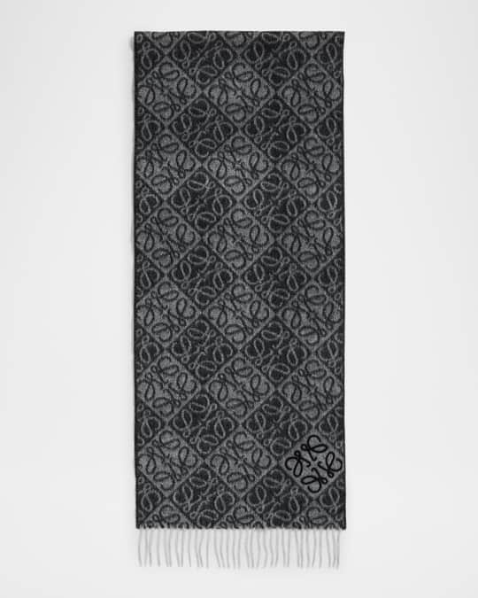 Loewe Anagram-Print Wool Blend Scarf | Neiman Marcus
