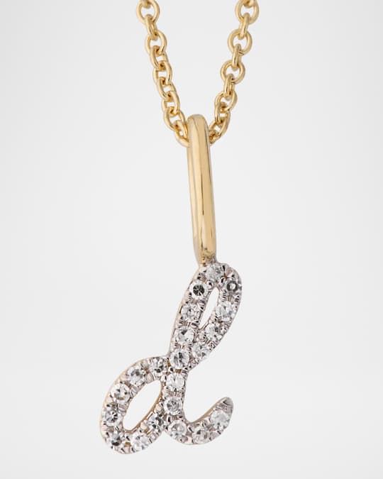STONE AND STRAND Diamond Cursive Initial Necklace | Neiman Marcus