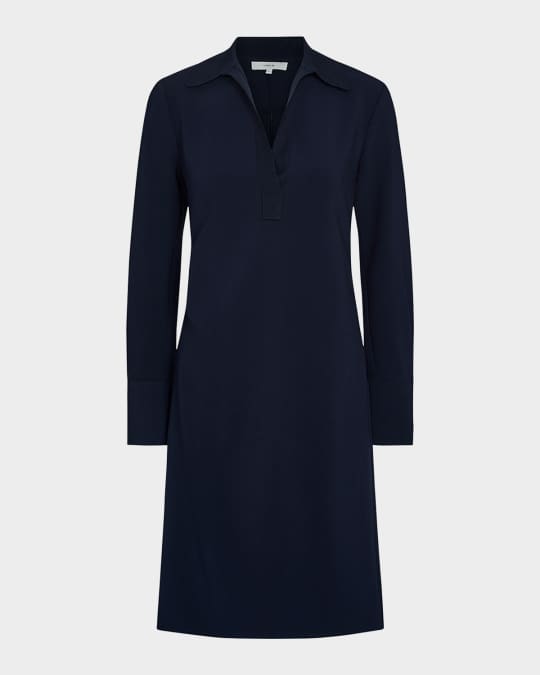 Vince Long-Sleeve Rugby Dress | Neiman Marcus