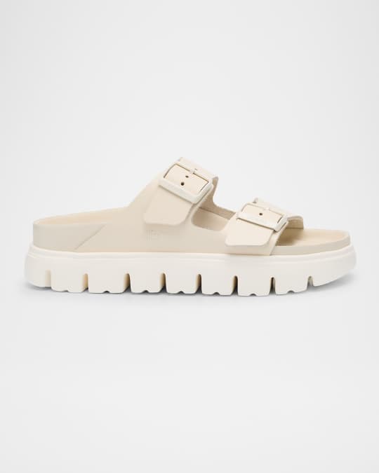 BIRKENSTOCK Arizona Exquisite Leather Dual-Buckle Platform Sandals ...