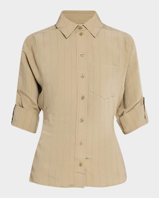 Reiss Dinah Striped Modal-Blend Shirt | Neiman Marcus