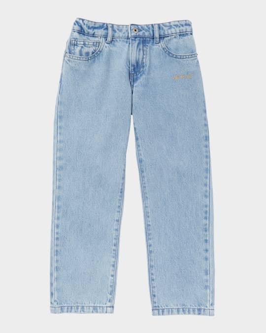 Off-White Boy's Bookish Diagonal Straight-Leg Denim Jeans, Size 4-12 ...