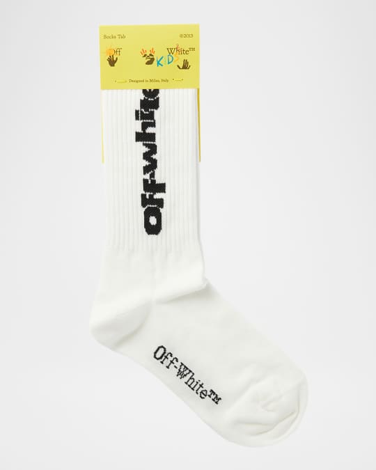 Off-White Kid's Type Graphic Long Socks, Size S-L | Neiman Marcus