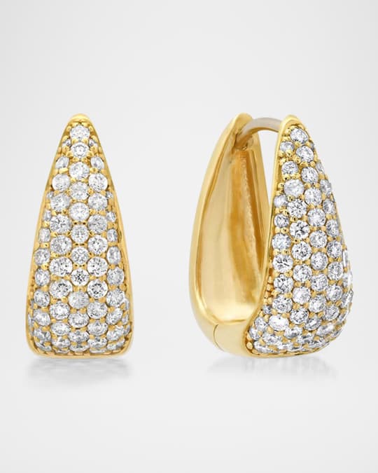 Jennifer Meyer 18K Yellow Gold Mini Elongated Teardrop Huggie Earrings ...