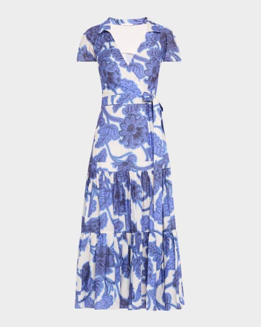 Alexis Avanna Floral Short-Sleeve Wrap Dress | Neiman Marcus